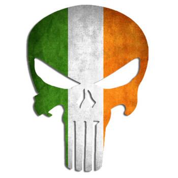 Ireland Flag Punisher Skull Irish Decal Sticker