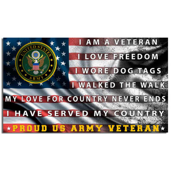American Veteran Service Flag Vinyl Decal