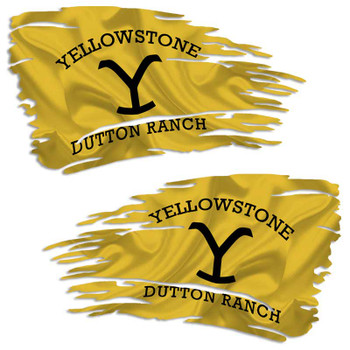 Yellowstone Tattered Flag Dutton Ranch Decal Stickers