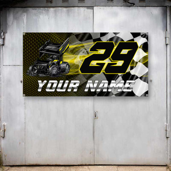 Custom Name Sprint Car Racing Banner Sign