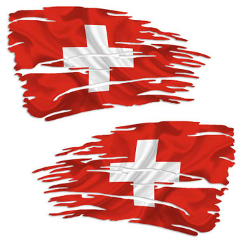 Switzerland Distressed Swiss Flag Decal Set