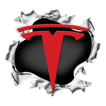 Ripped Metal Tesla Sticker Decal