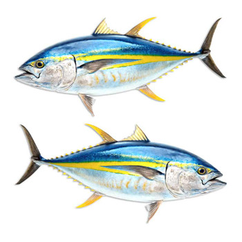 Yellowfin Tuna Fish Sticker Charter Fishing Decals