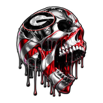 Georgia Bulldogs Dripping Skull Decal Sticker