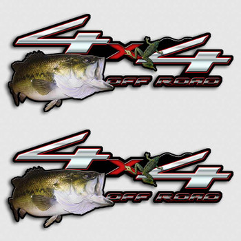 4x4 Bass Frog Fishing Truck Decals | Off Road Pond Stickers