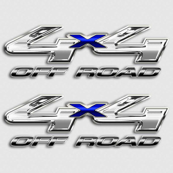 Ford F-250 4x4 Chrome Blue Off Road Truck Decal Set
