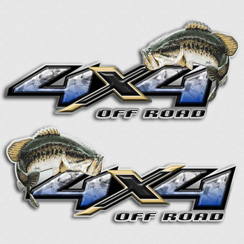 Bass Fishing 4x4 Truck Decals | Off Road Silverado Fish Stickers