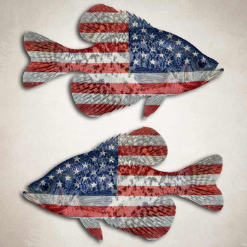 American Flag Crappie Fishing Decals | Panfish Fish Stickers