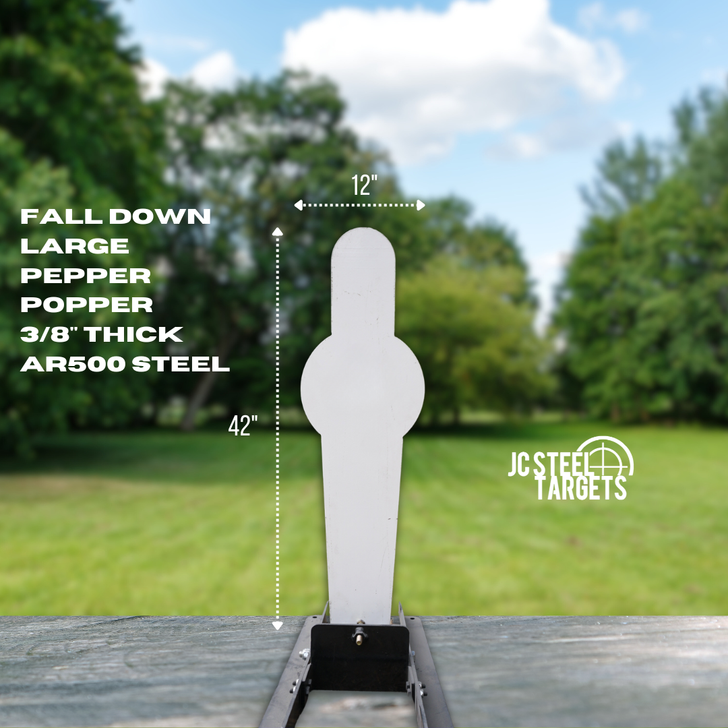 Fall Down Large Pepper Popper AR500 Steel Target System