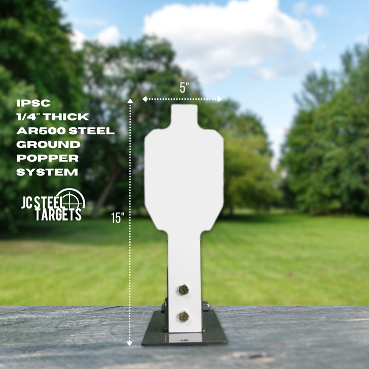 IPSC 1/4" Thick Ground Popper AR500 Steel Target System - AR500 Steel ...