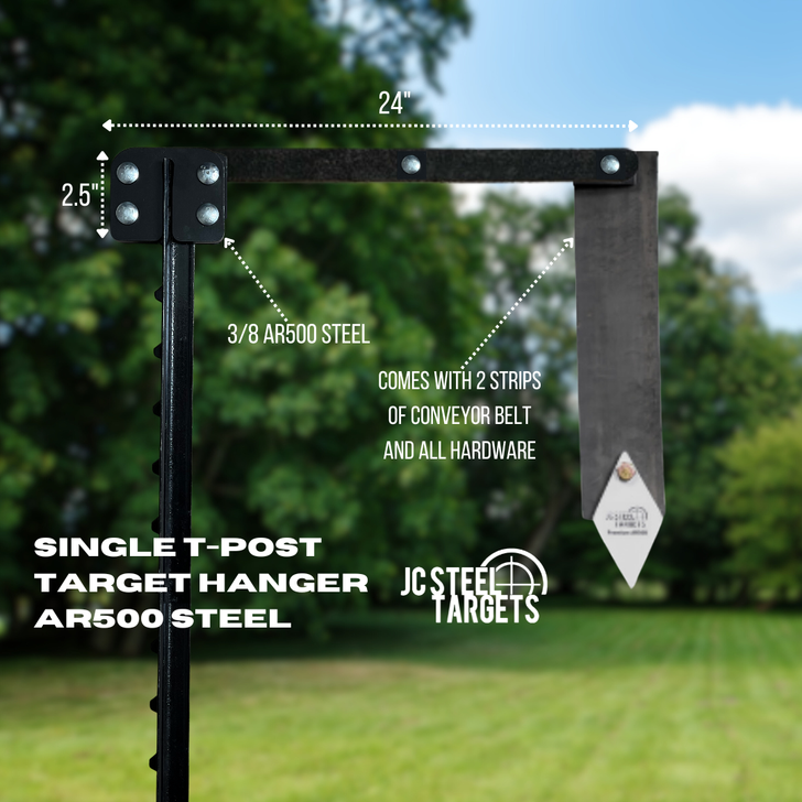 Single T-Post Steel Target Hanger - Steel Target Hanger