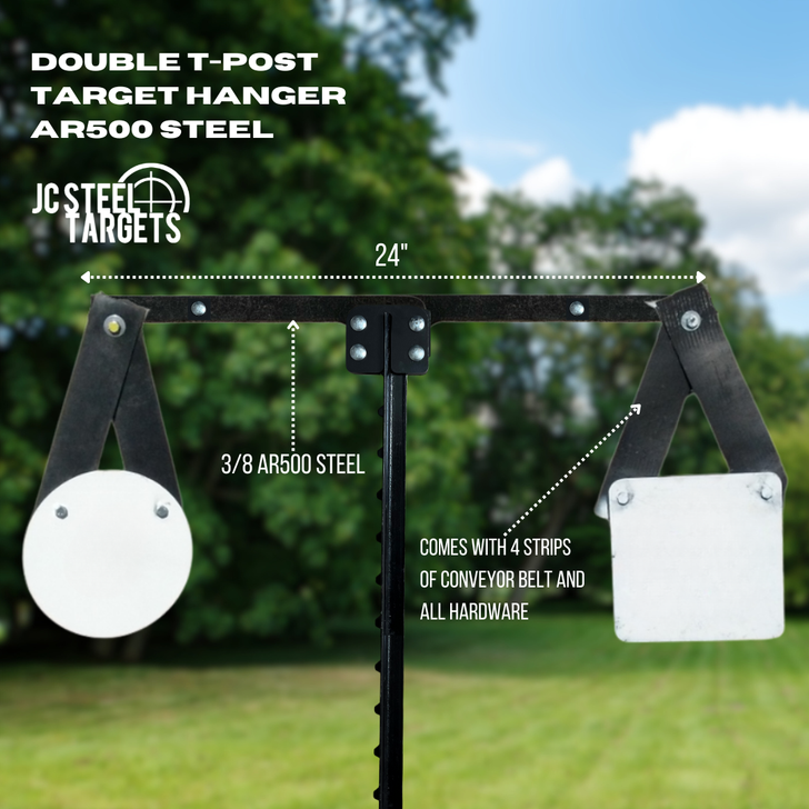 Double T-Post Steel Target Hanger - Steel Target Hanger