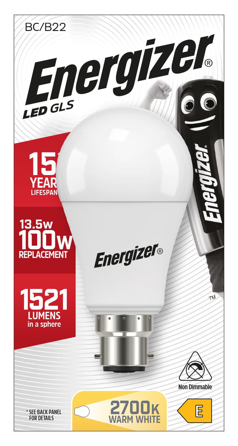Energizer B22 LED Blub GLS 1521 Lumens 13.2 Watt Opal / Daylight