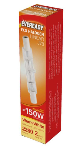 Eveready Eco Halogen Linear Bulb J78 120w (150w) 2250 Lumens. 1 Bulb