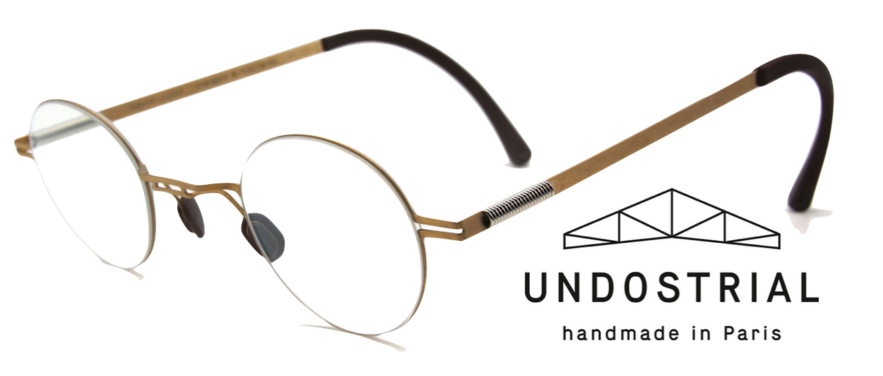 A Small Lens Glasses Undostrial Soft Gold Springe 27 Eyewear Hand Made