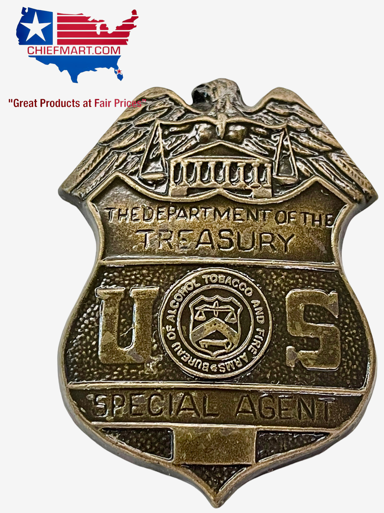 ATF TREASURY SPECIAL AGENT FLAT BADGE BRONZE