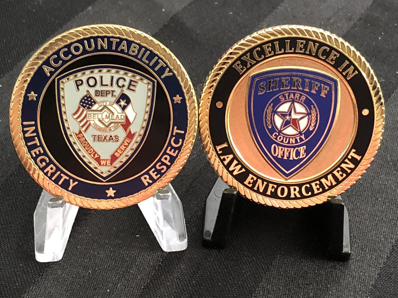 4 PACK OF TEXAS LAW ENFORCEMENT CHALLENGE COINS RARE PACK