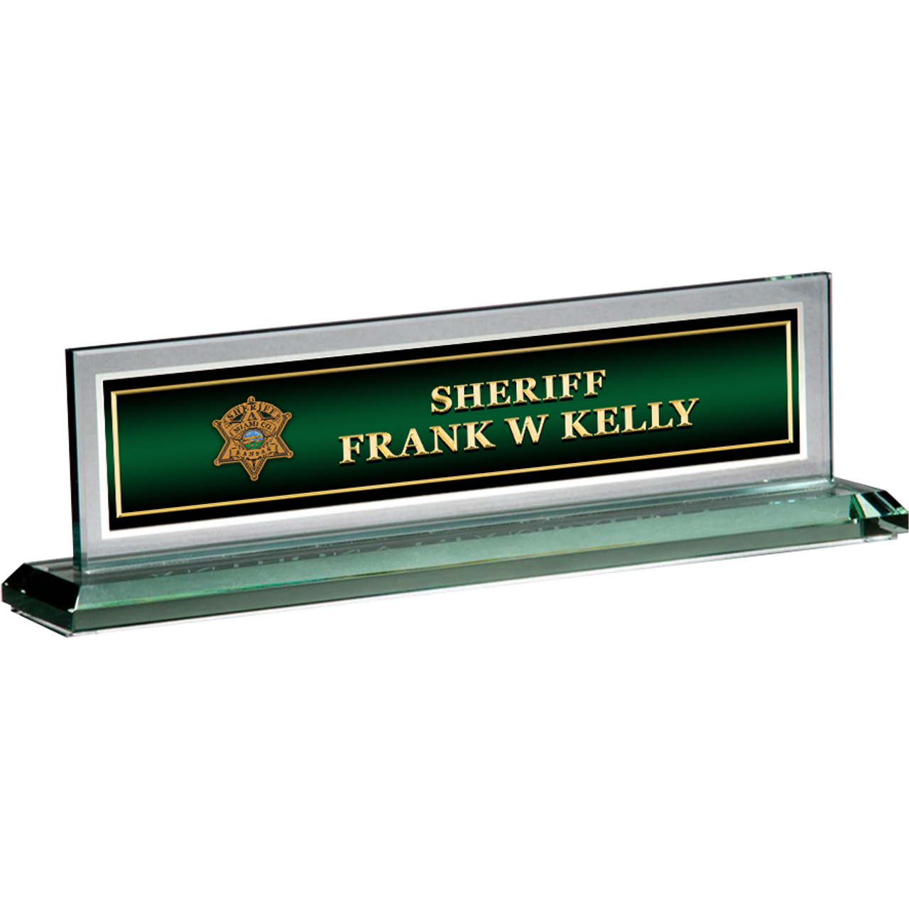 Miami Sheriff Glass Name Plate Chiefmart Copbay Copsarecool