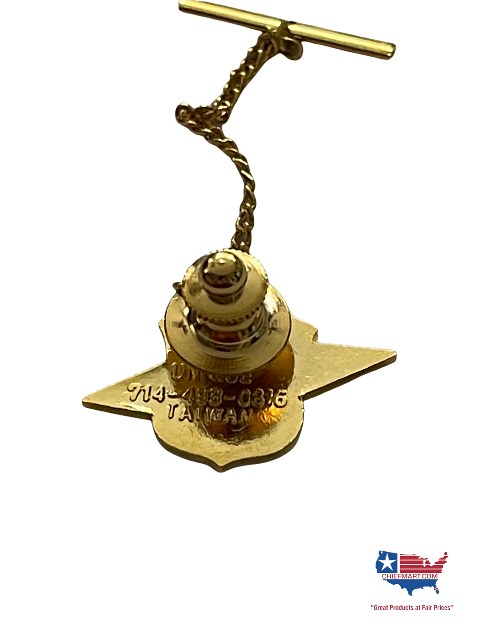 MICHIGAN STATE POLICE PATCH LAPEL PIN TIE BACK WITH CHAIN