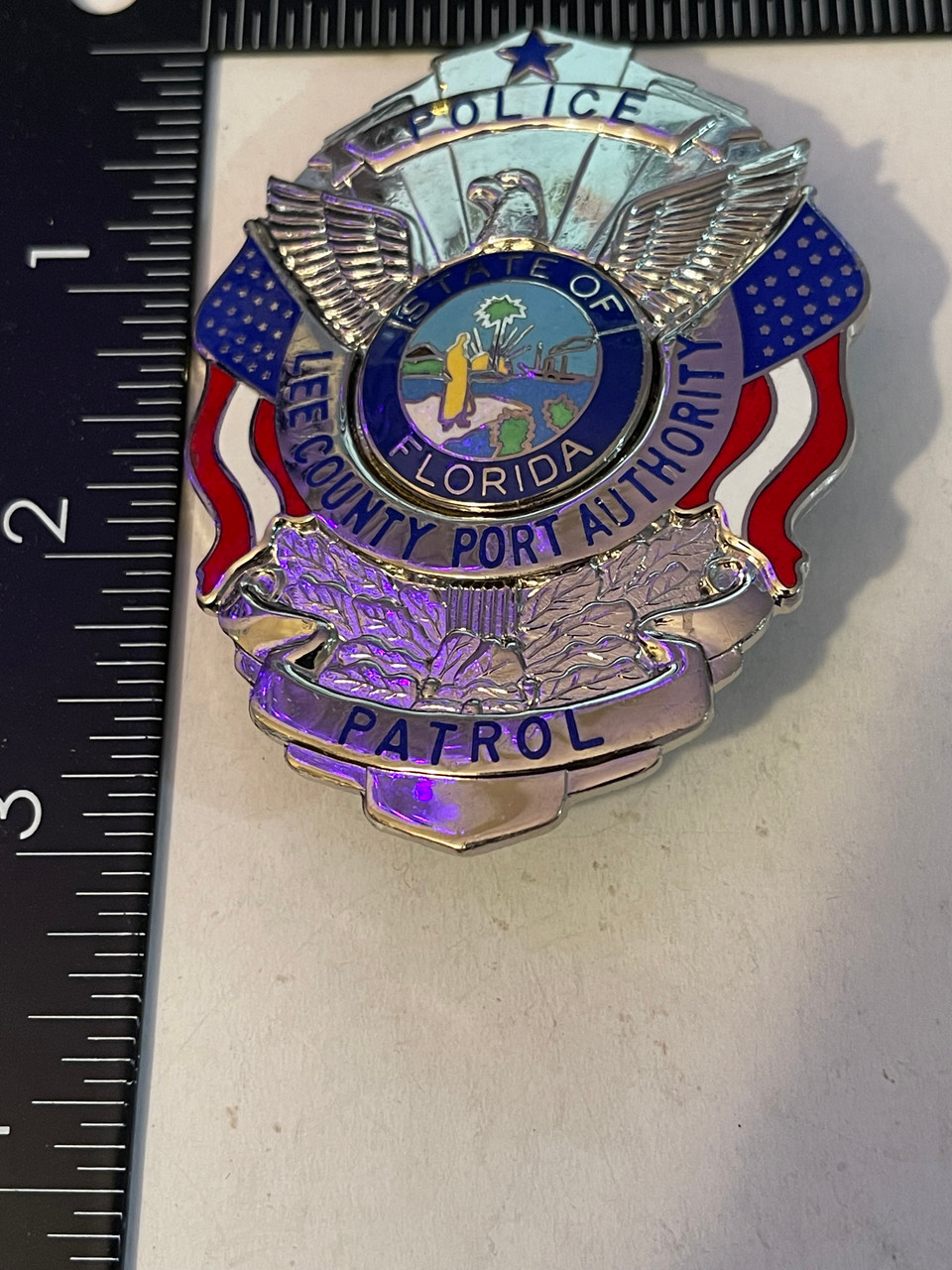 LEE CTY PORT AUTHORITY POLICE FL PATROL BADGE
