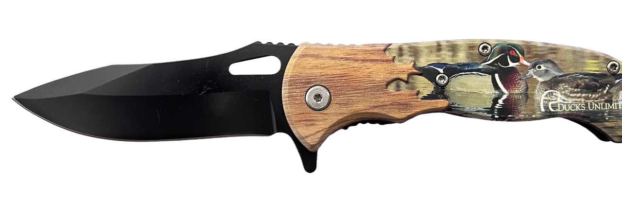 DUCKS UNLIMITED SPRING ASSISTED KNIFE 2