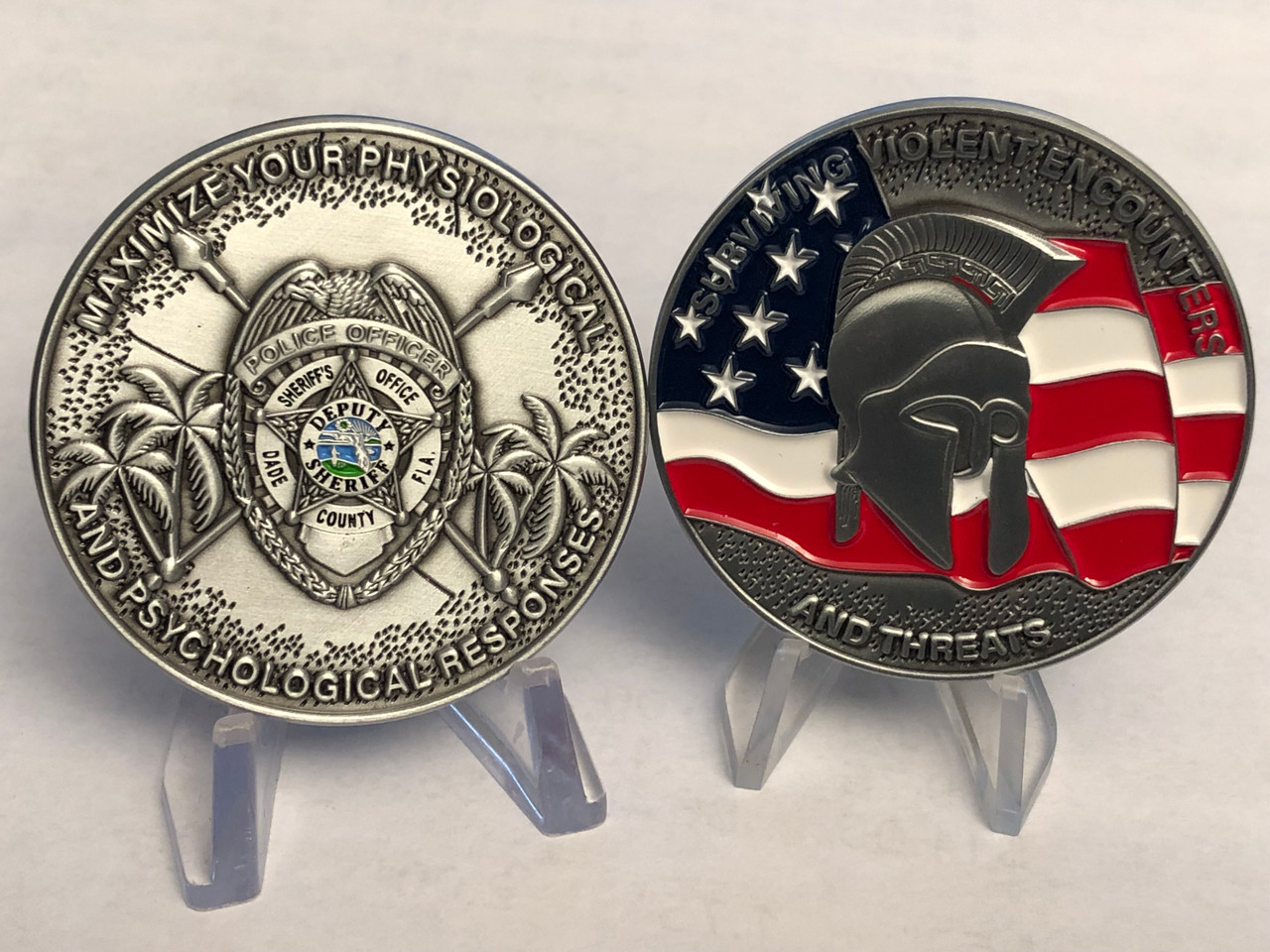 MIAMI DADE POLICE SURVIVING VIOLENT ENCOUNTERS CHALLENGE COIN HUGE 2 ...