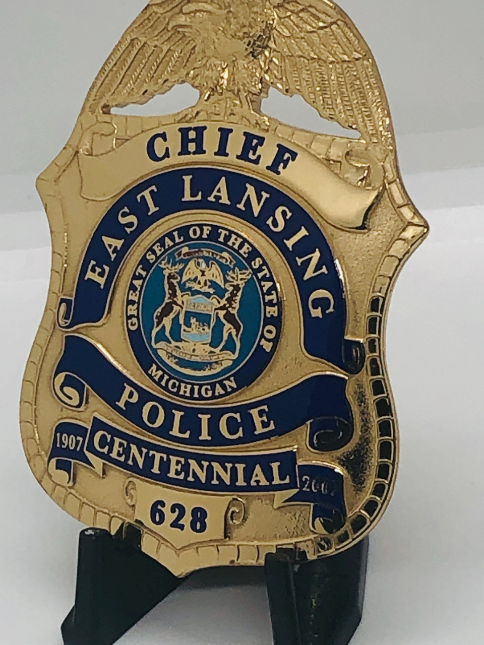 MICHIGAN POLICE CHIEF CENTENNIAL BADGE 2007 OBSOLETE LOGO