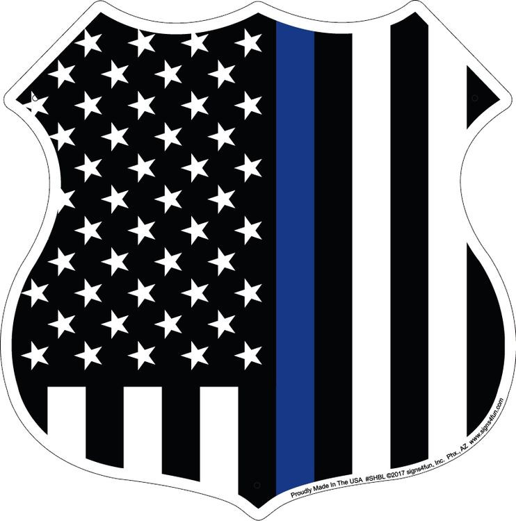 Thin Blue Line Shield Plate