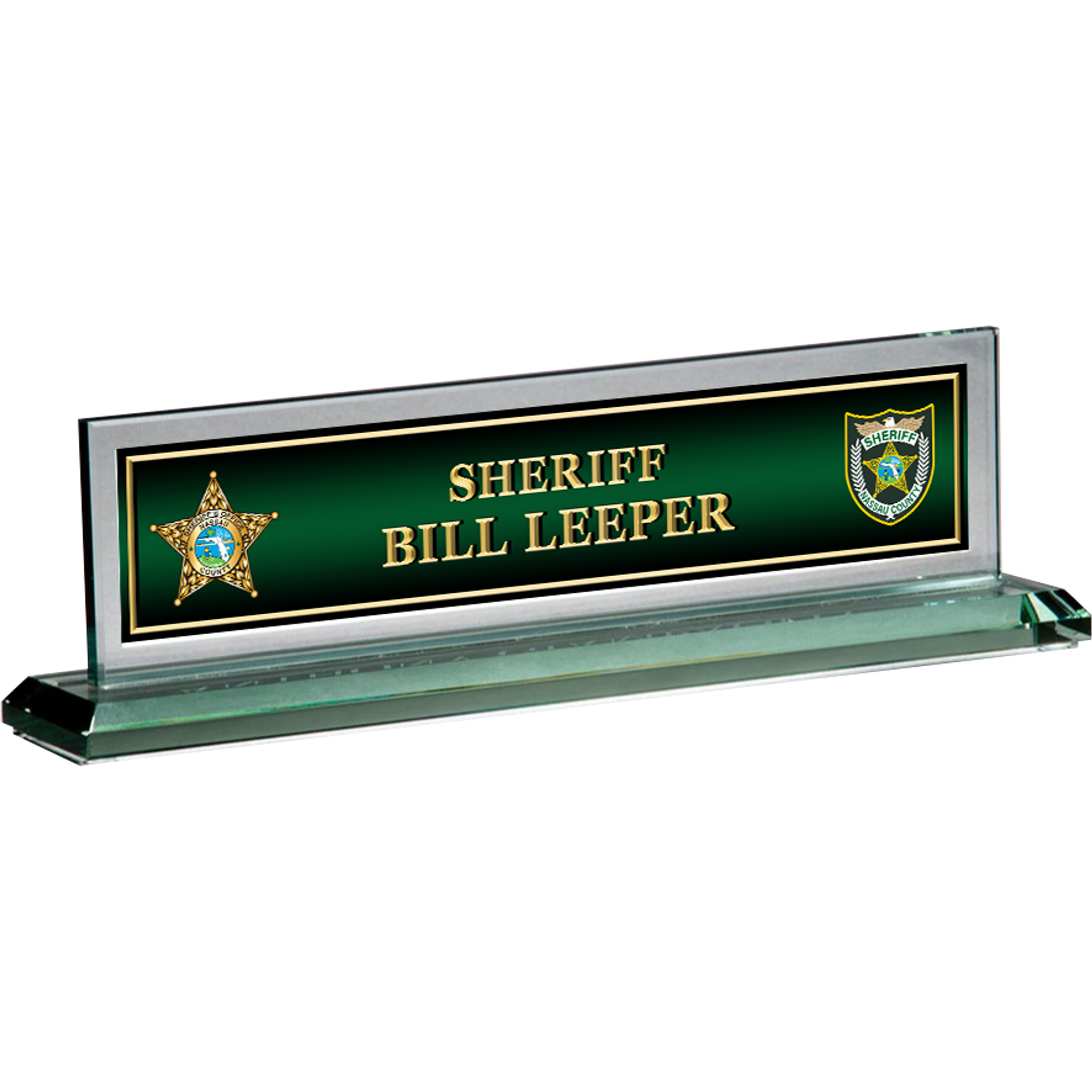 NASSAU GLASS NAME PLATE ChiefMart CopBay CopsAreCool nassau-glass-name-plate-chiefmart-copbay-copsarecool