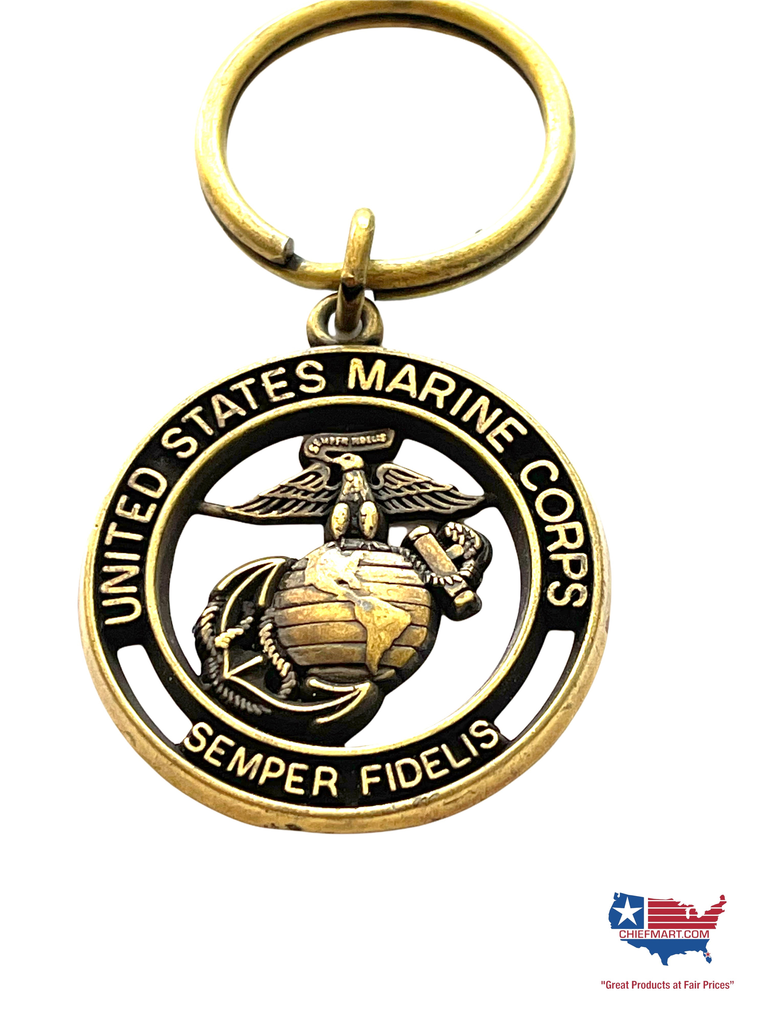 U.S. MARINE CORPS KEY TAG CHAIN