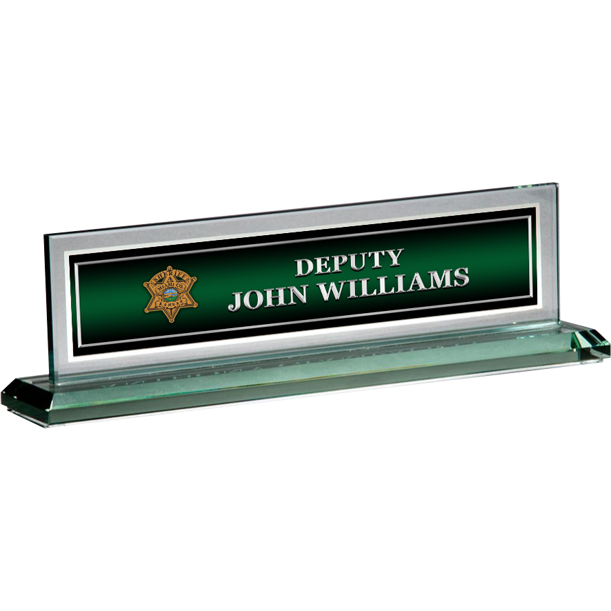 Miami Sheriff GLASS NAME PLATE - ChiefMart-CopBay-CopsAreCool
