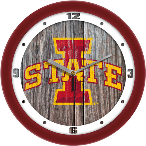 Iowa State Cyclones - Weathered Wood Team Wall Clock - ChiefMart-CopBay ...