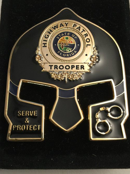 FHP WARRIOR TROOPER COIN - BLACK FACE GOLD BADGE