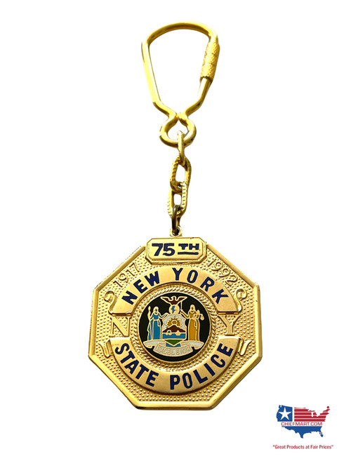 75TH NEW YORK STATE POLICE TROOPER KEY TAG CHAIN
