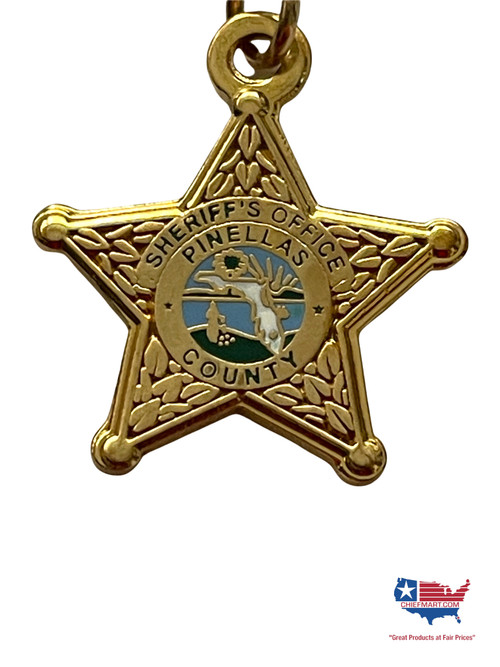PINELLAS COUNTY SHERIFF FL GOLD TONE BADGE CHARM