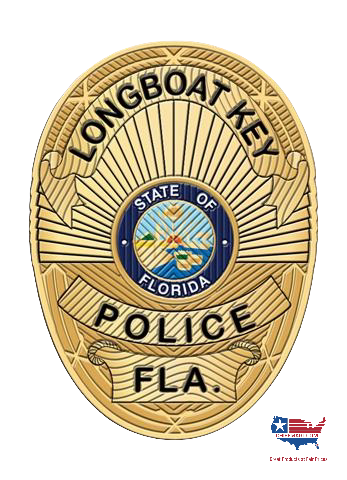 LONGBOAT KEY POLICE FL FLEX BADGE GOLD