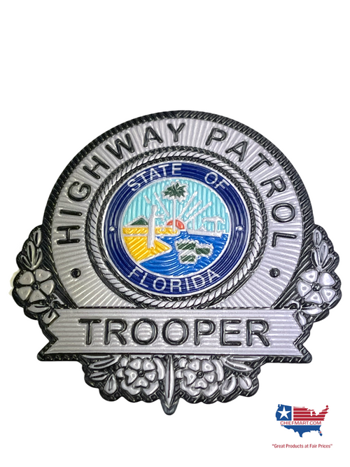 FLORIDA HIGHWAY PATROL FL FLEX TROOPER BADGE SILVER
