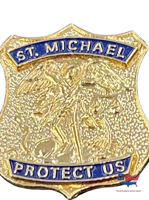 ST.MICHAEL PROTECT US LAPEL PIN