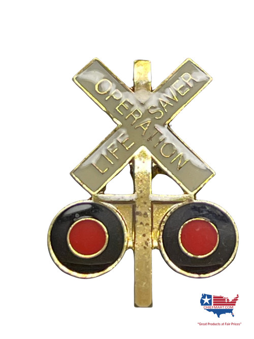 RAILROAD CROSSING LAPEL PIN