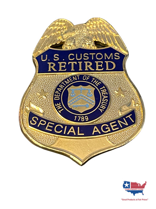 U.S.CUSTOMS RETIRED FLAT BADGE