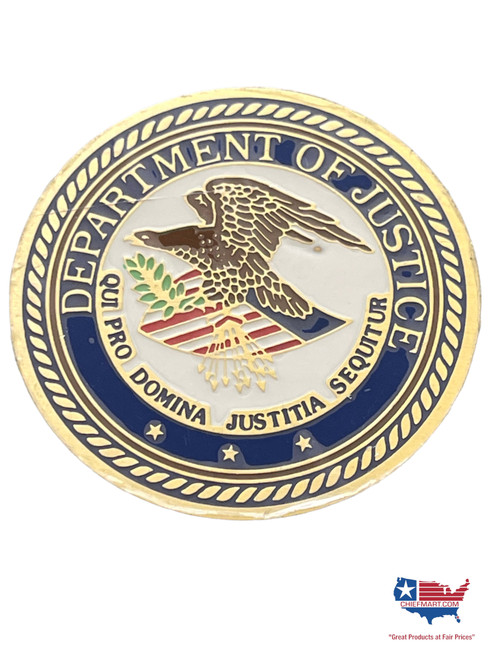 DEPT. OF JUSTICE SEAL FLAT ETCHED EMBLEM
