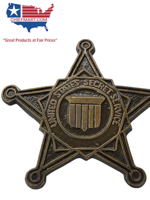U.S. SECRET SERVICE STAR FLAT BADGE BRONZE