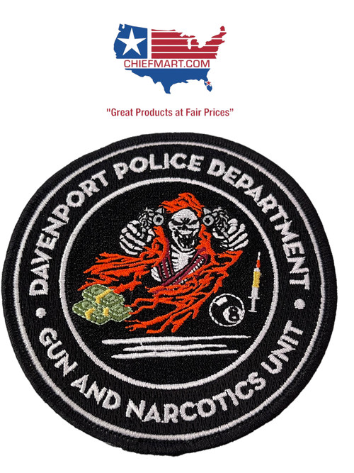 DAVENPORT POLICE GUNS & NARCOTICS UNIT PATCH RARE!