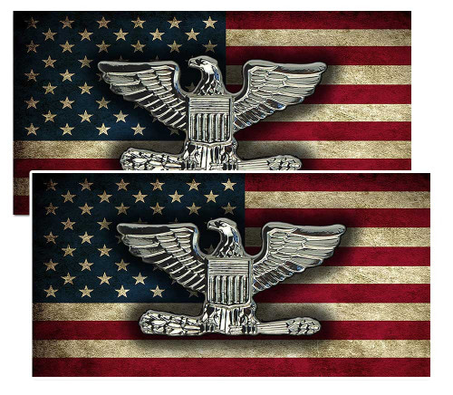 Colonel Rank on an American Flag Decal