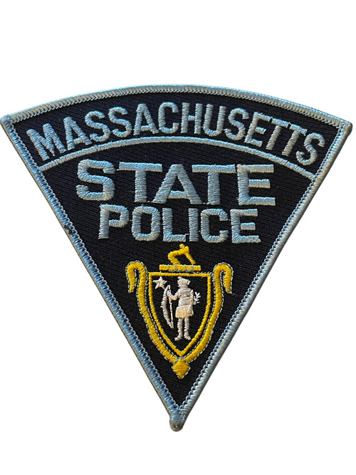 MASSACHUSETTS STATE POLICE GOLD BORDER PATCHA MASSACHUSETTS STATE ...