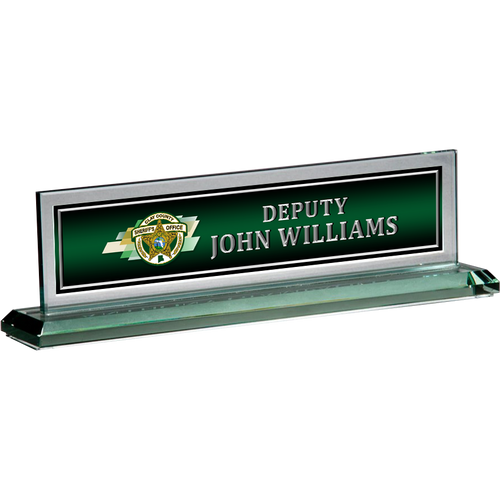 Clay Sheriff Glass Name Plate Chiefmart Copbay Copsarecool