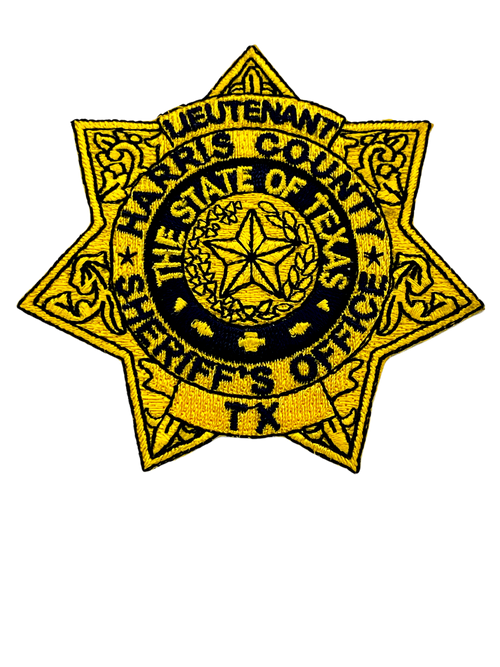 HARRIS COUNTY SHERIFF TX LT. STAR LASER CUT PATCH GOLD