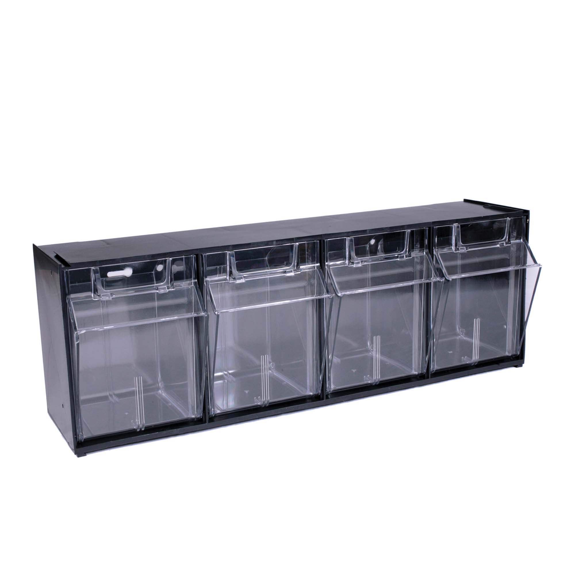 Tilt-Bin Storage System | 4-Bins | Black | 20404