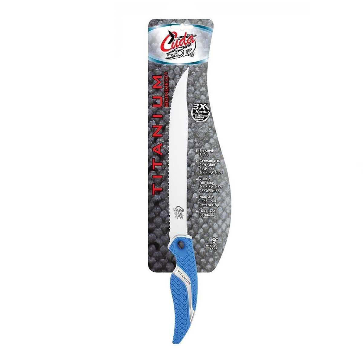 Cuda 9" Titanium Bonded Serrated Knife | Outdoors Warehouse