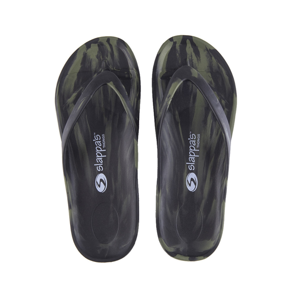 Slappa's Arch Support Thongs - Army | Outdoors Warehouse